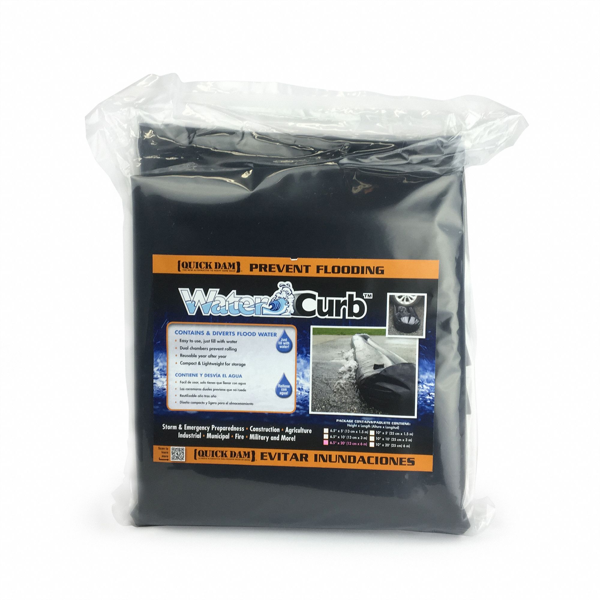 Quick Dam Flood Barrier Freshwater Saltwater Polyurethane 20 Ft Lg