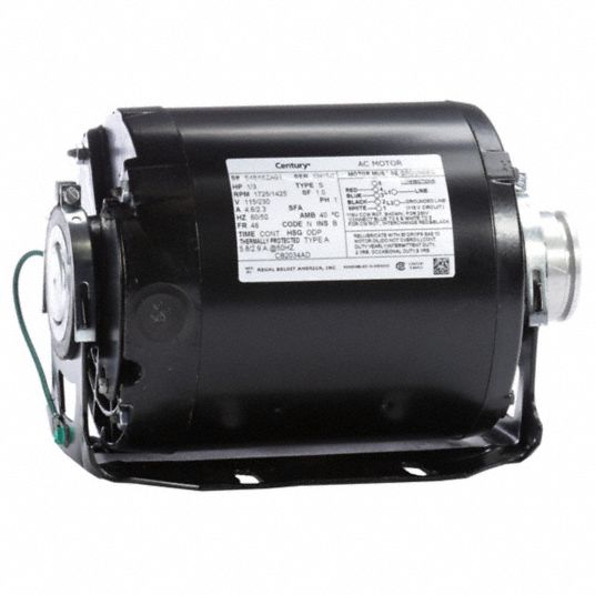 CENTURY, Cradle Base Mounting, 1/3 HP, Carbonator Pump Motor - 60WD26 ...