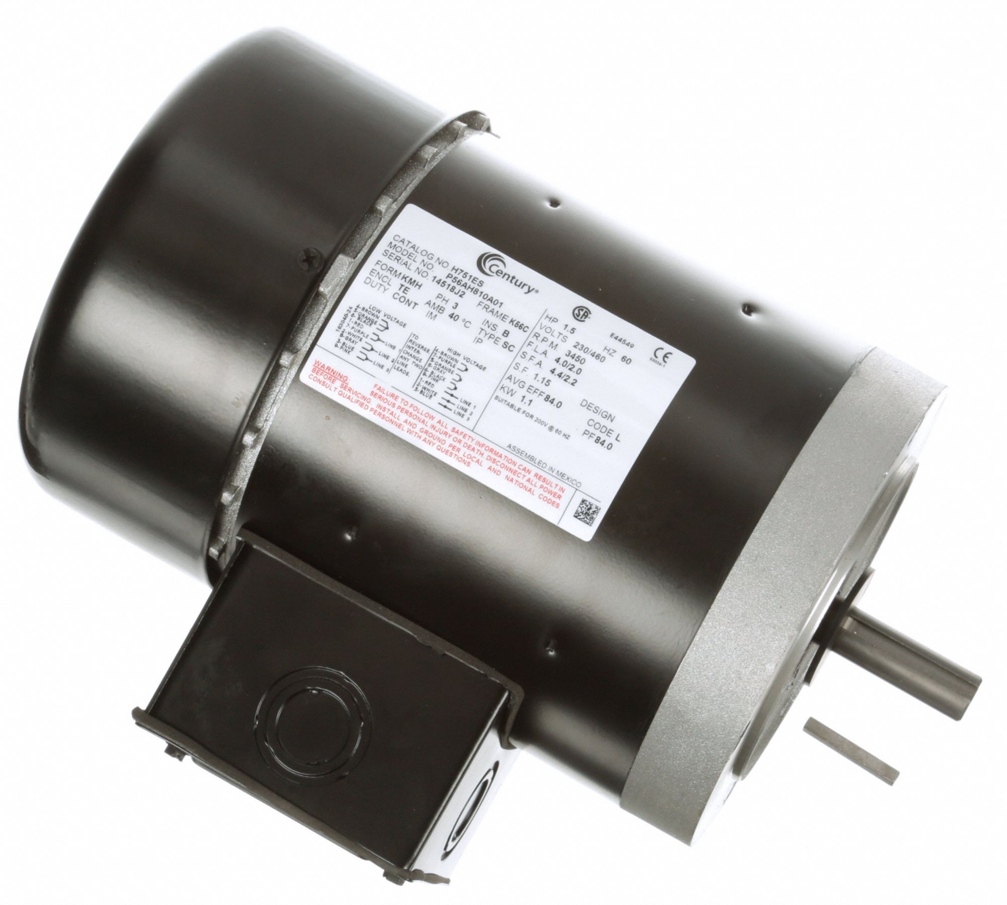 CENTURY, Totally Enclosed Fan-Cooled, Face Mounting, General Purpose ...