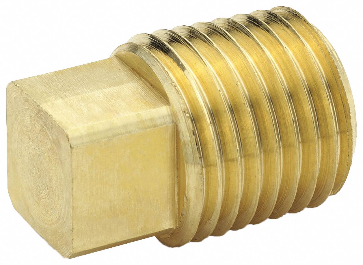 Brass, 1/4 in Fitting Pipe Size, Square Head Plug - 60WG68|211P-4 ...