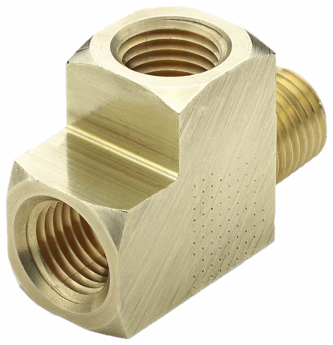 Brass, 1/4 in x 1/4 in x 1/4 in Fitting Pipe Size, Extruded Street Tee ...