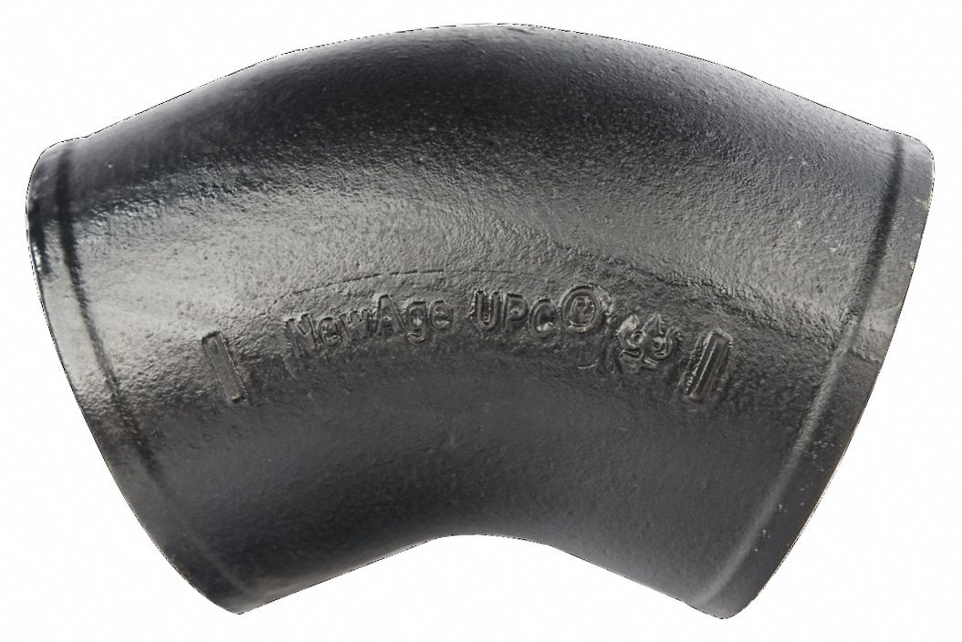 Cast Iron, 4 in x 4 in Fitting Pipe Size, 45° Bend - 60WU24|220610 ...