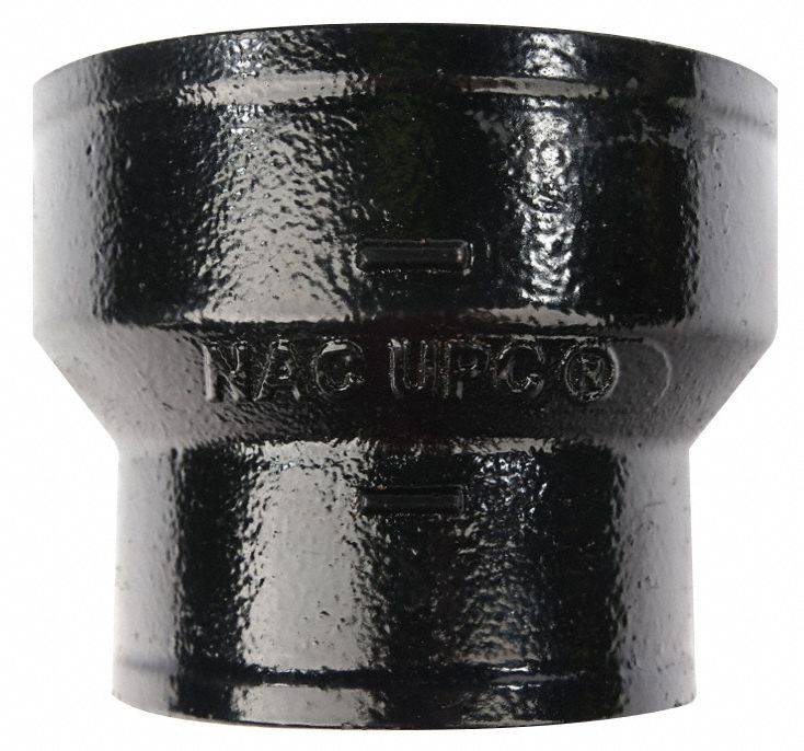 Cast Iron, 3 in x 1 1/2 in Fitting Pipe Size, Reducing Coupling ...