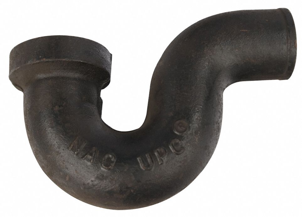 Cast Iron, 1 1/2 in x 1 1/2 in Fitting Pipe Size, Tapped P-Trap ...