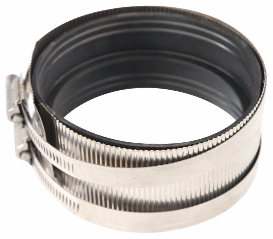 Stainless Steel, 8 in x 8 in Fitting Pipe Size, Standard-Duty Clamp ...