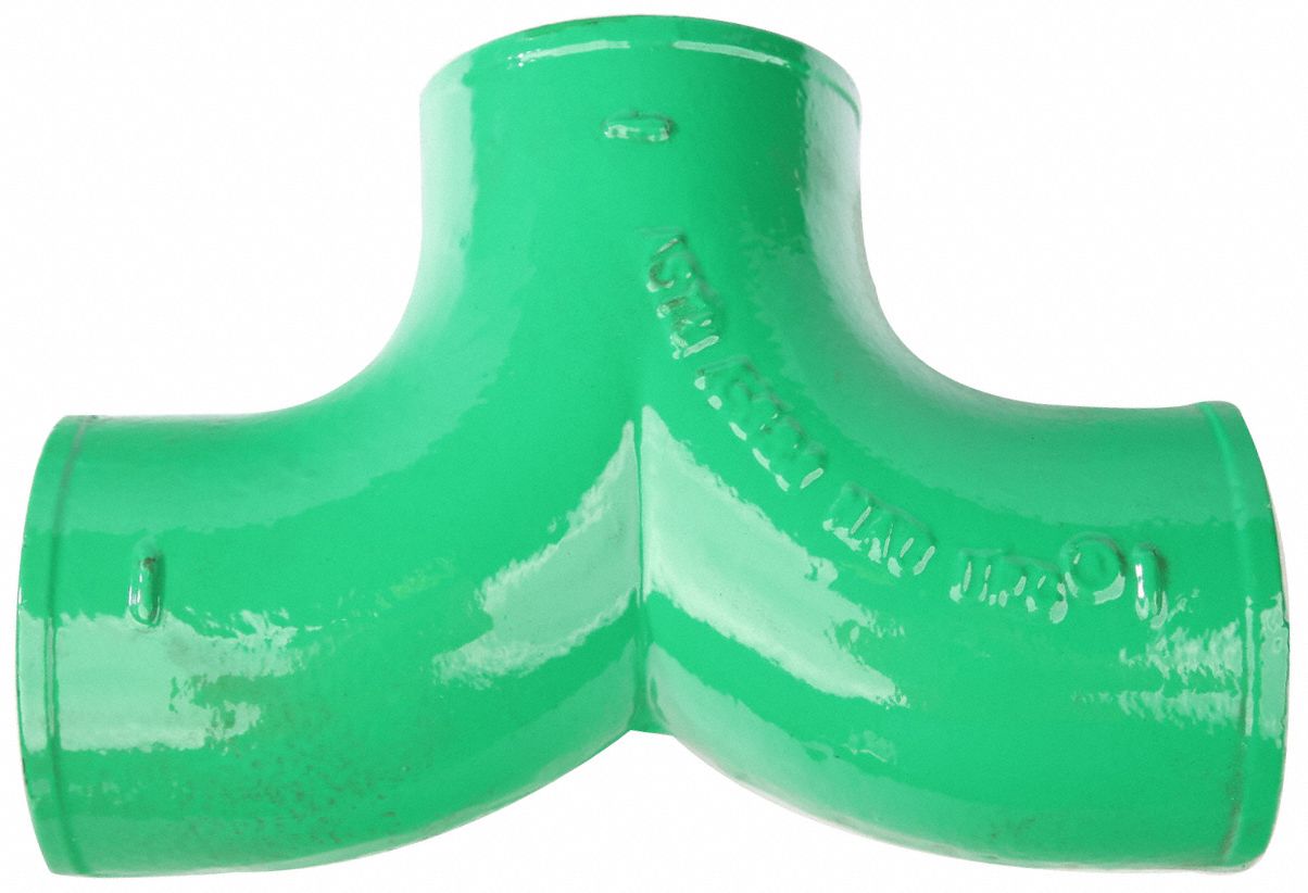 Cast Iron, 2 in x 2 in x 2 in Fitting Pipe Size, 90° Double Bend ...