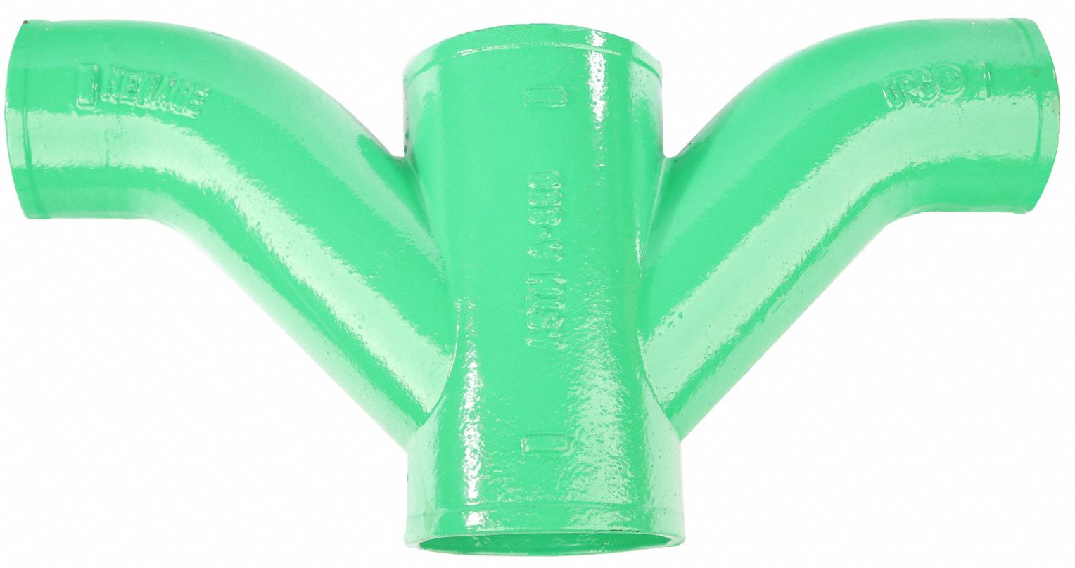 Cast Iron, 4 in x 4 in x 4 in x 4 in Fitting Pipe Size, 45° Double ...