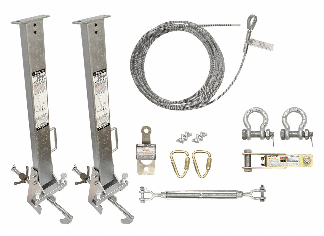 FALLTECH, 60 ft Lifeline Lg, Reusable, Temporary Horizontal Lifeline ...