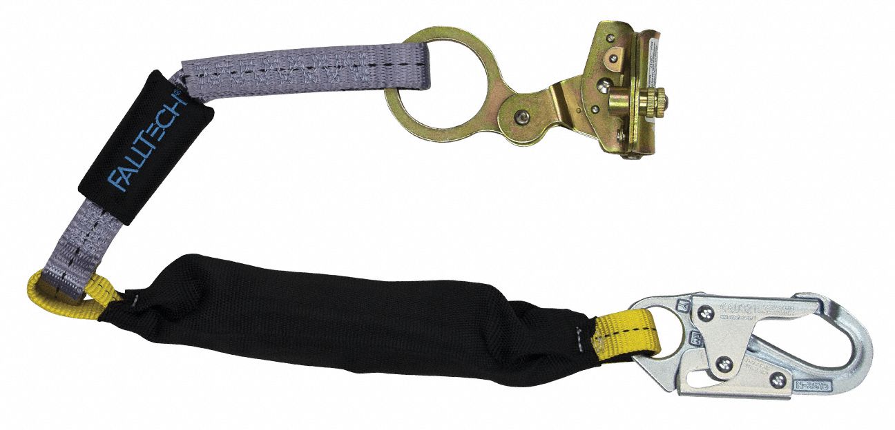 FALLTECH, 310 lb Capacity, Steel, Shock-Absorbing Lanyard - 60XH22 ...