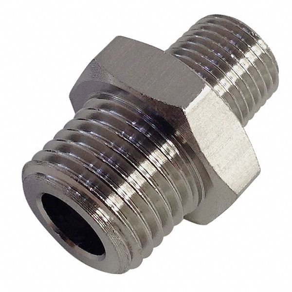 Nickel-Plated Brass, 1/8 in x 1/4 in Fitting Pipe Size, Male Unequal Adapter - 60XJ74|0192 10 13 ...
