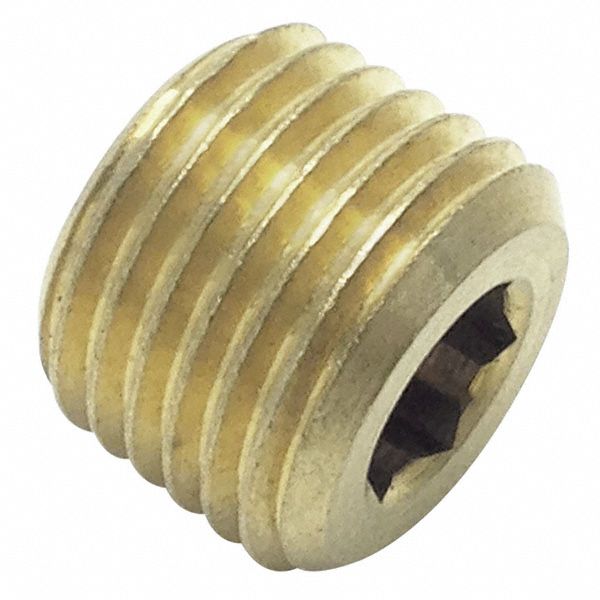 Brass, 1 1/2 in Fitting Pipe Size, Internal Hex Head Plug - 60XK14|0205 ...
