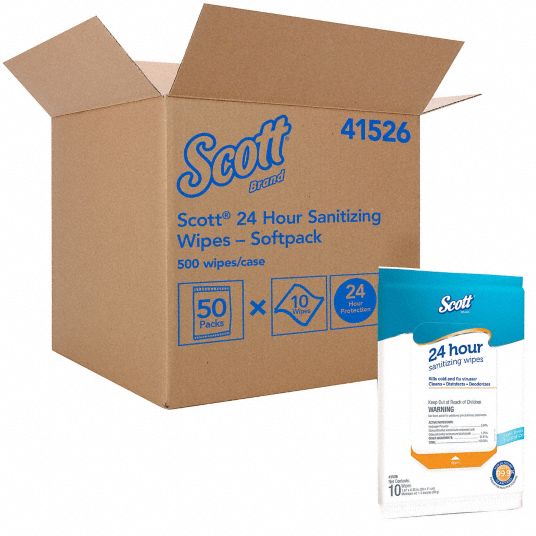 SCOTT, Soft Pack, 10 ct Container Size, Sanitizing Cleaning Wipes ...