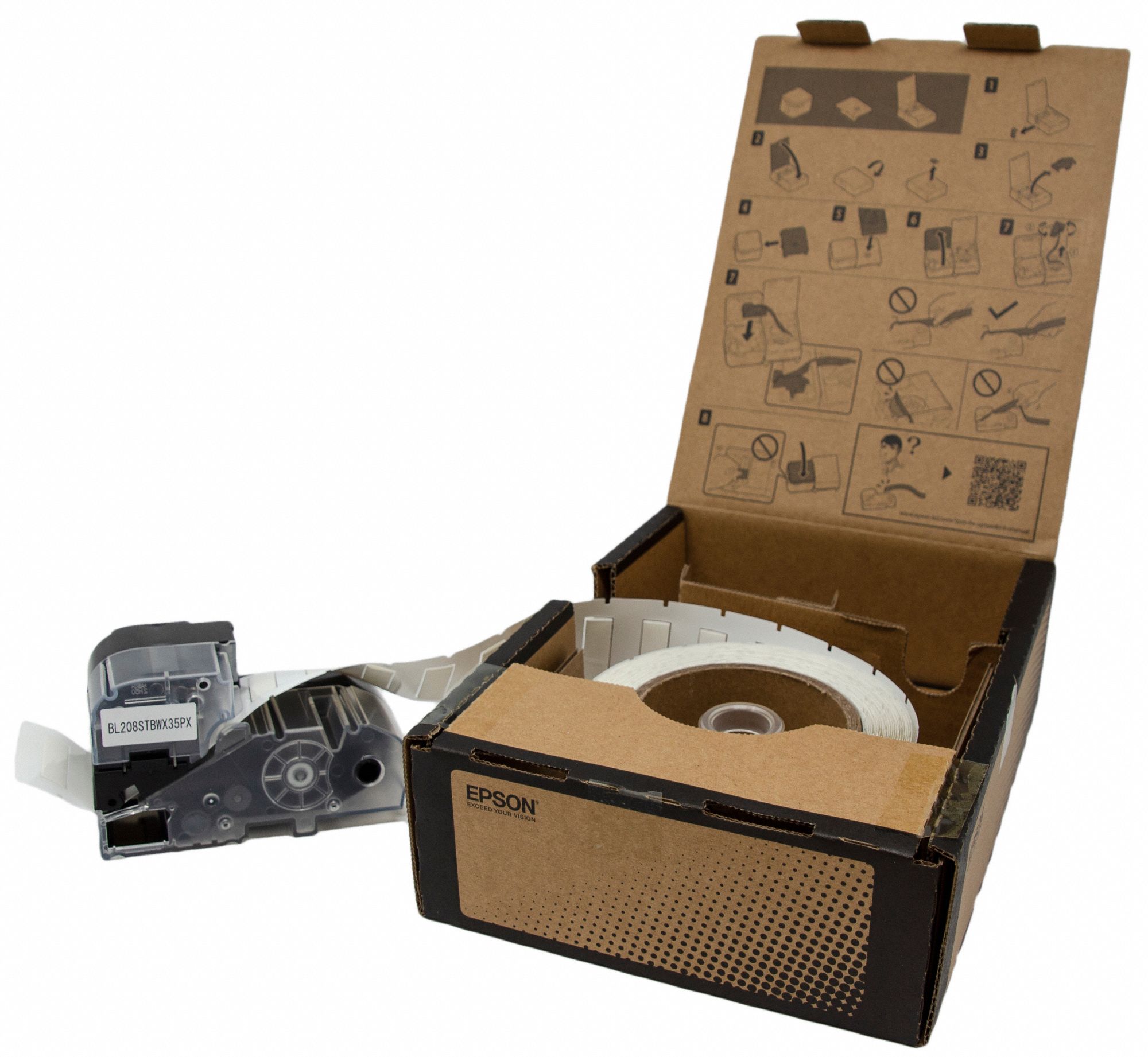 1/4 in x 1 3/8 in, Polyolefin, Precut Label Roll in Box - 60YR16 ...