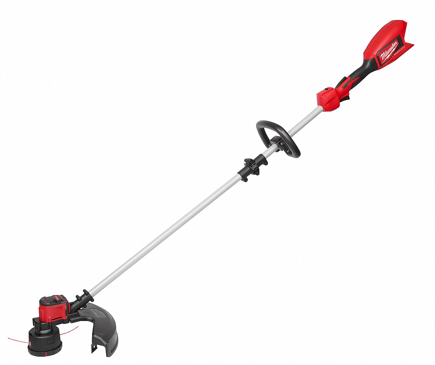 MILWAUKEE, 16 in Cutting Wd, Straight Shaft, Battery-Powered String ...