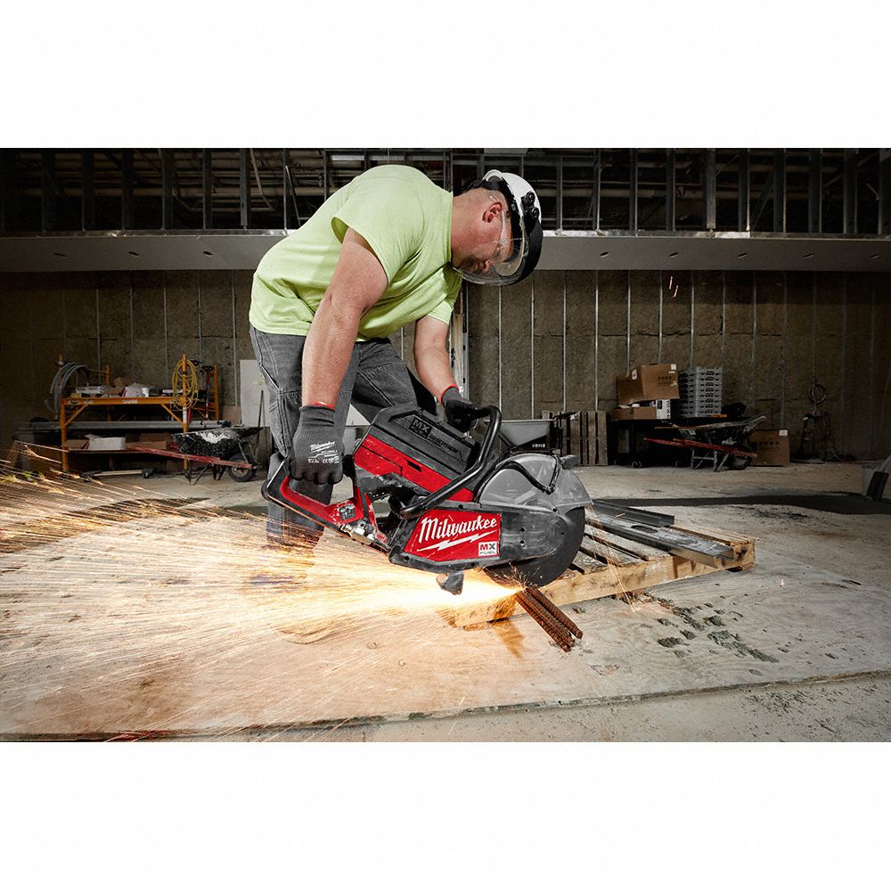 MILWAUKEE Handheld Concrete Saw: 14 in Blade Dia., Wet/Dry, 5 in Max ...
