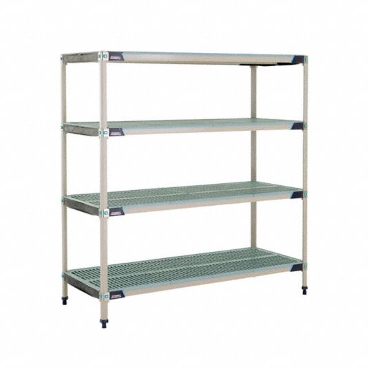 METRO, 24 in x 60 in, 62 in Overall Ht, Plastic Industrial Shelving ...