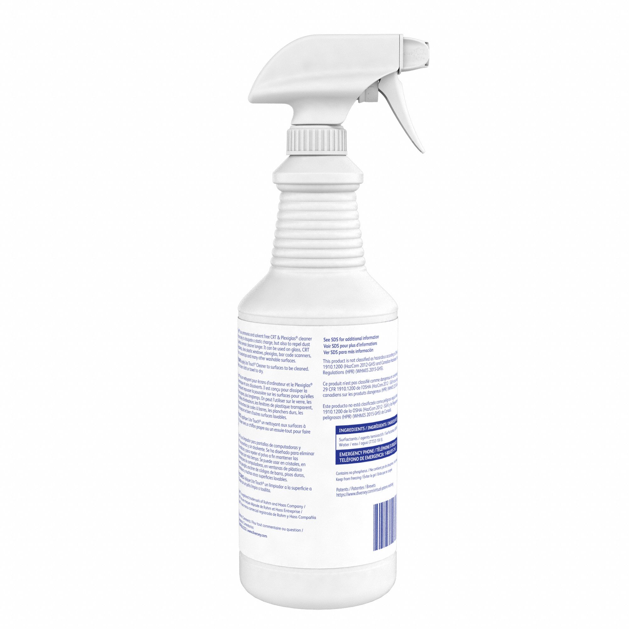 DIVERSEY Acrylic Barrier Cleaner: Liquid, Trigger Spray Bottle, 32 oz ...
