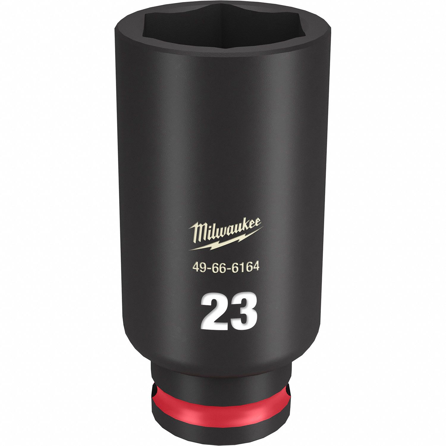 MILWAUKEE, 3/8 in Drive Size, 23 mm Socket Size, Deep Impact Socket ...