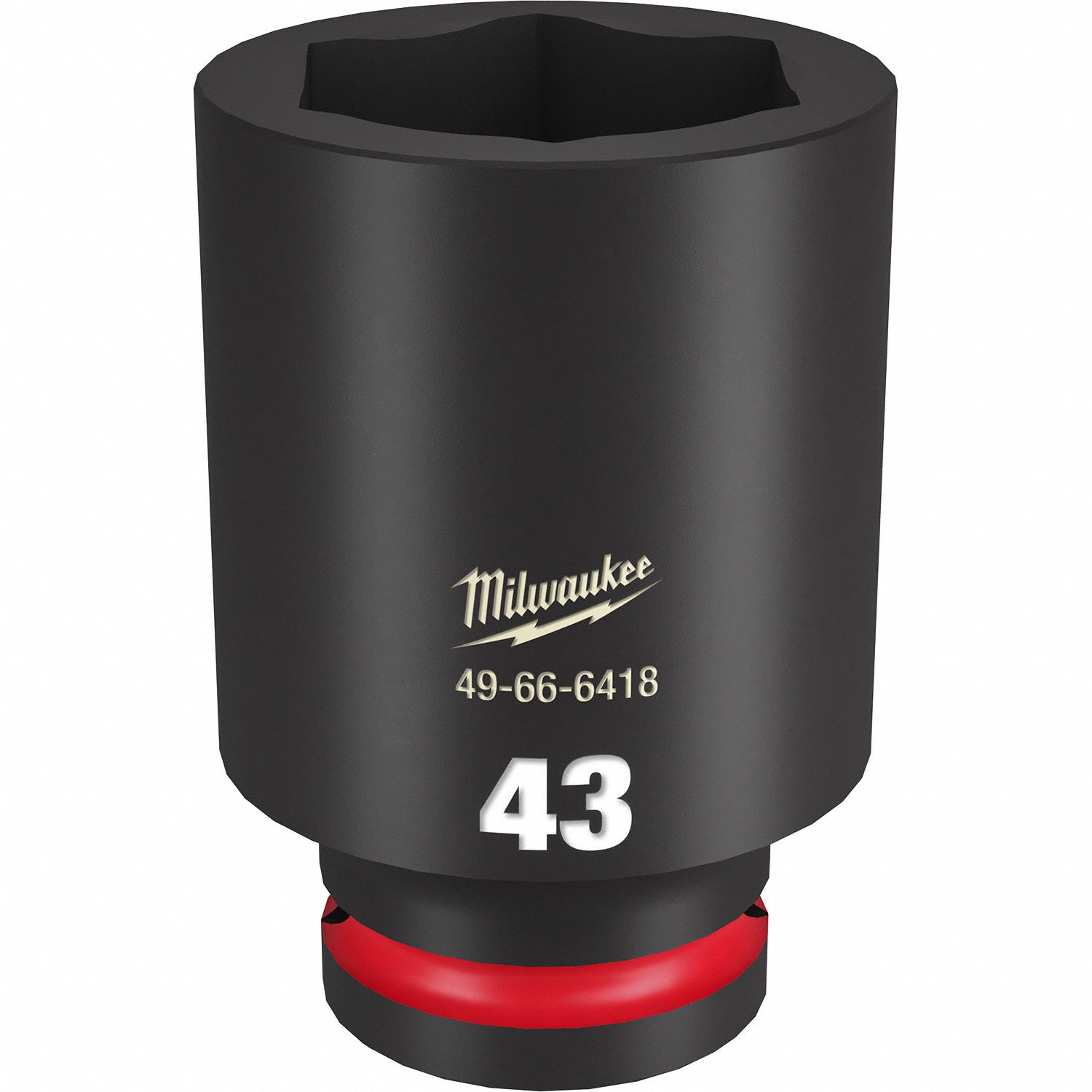 MILWAUKEE, 3/4 in Drive Size, 43 mm Socket Size, Deep Impact Socket ...