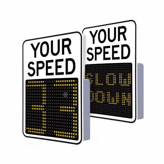 23 in x 29 in Nominal Sign Size, Aluminum, Radar Feedback Sign - 61DU33 ...