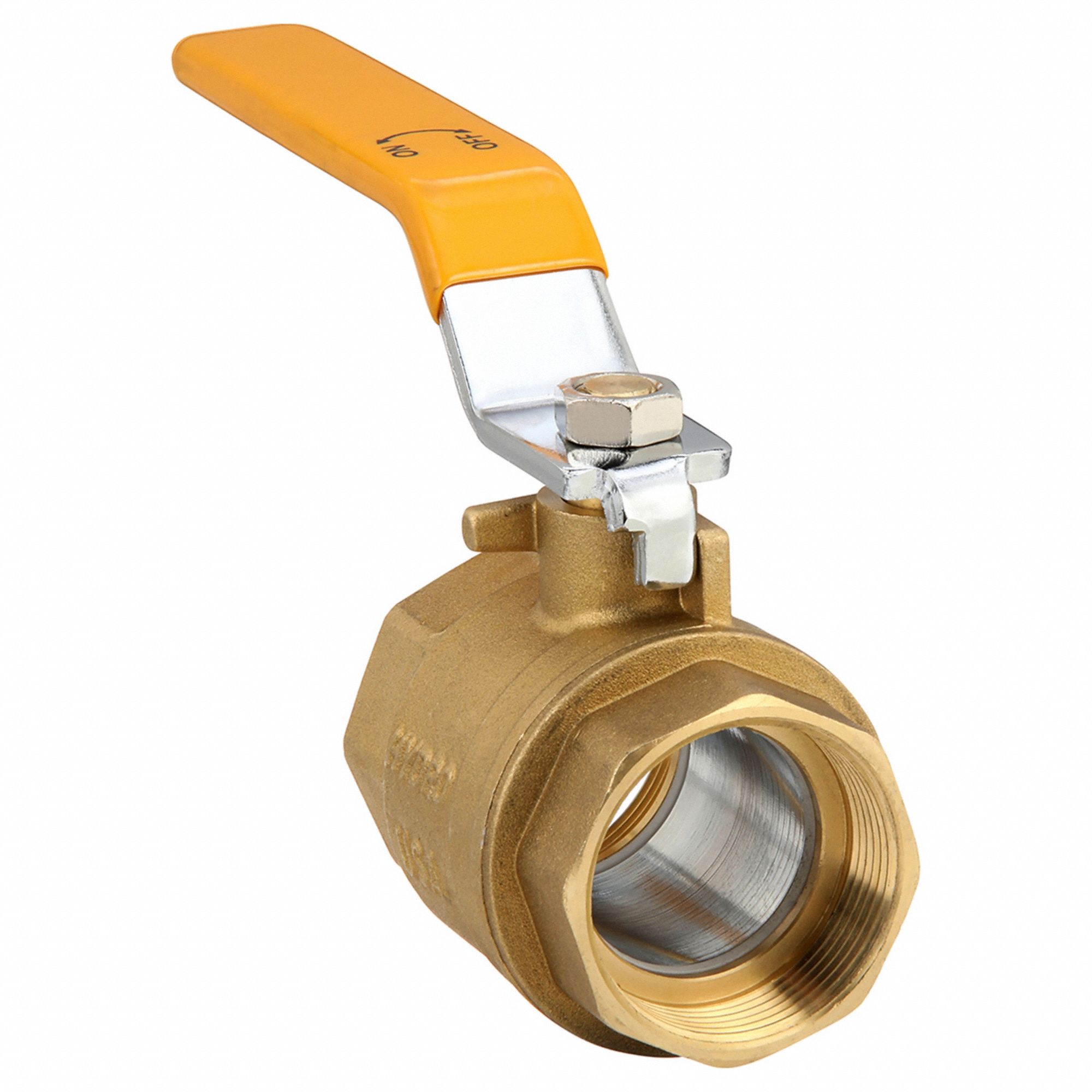 USA INDUSTRIALS, 1 1/2 in, Brass, Manual Two-Way Ball Valve - 61DV57 ...