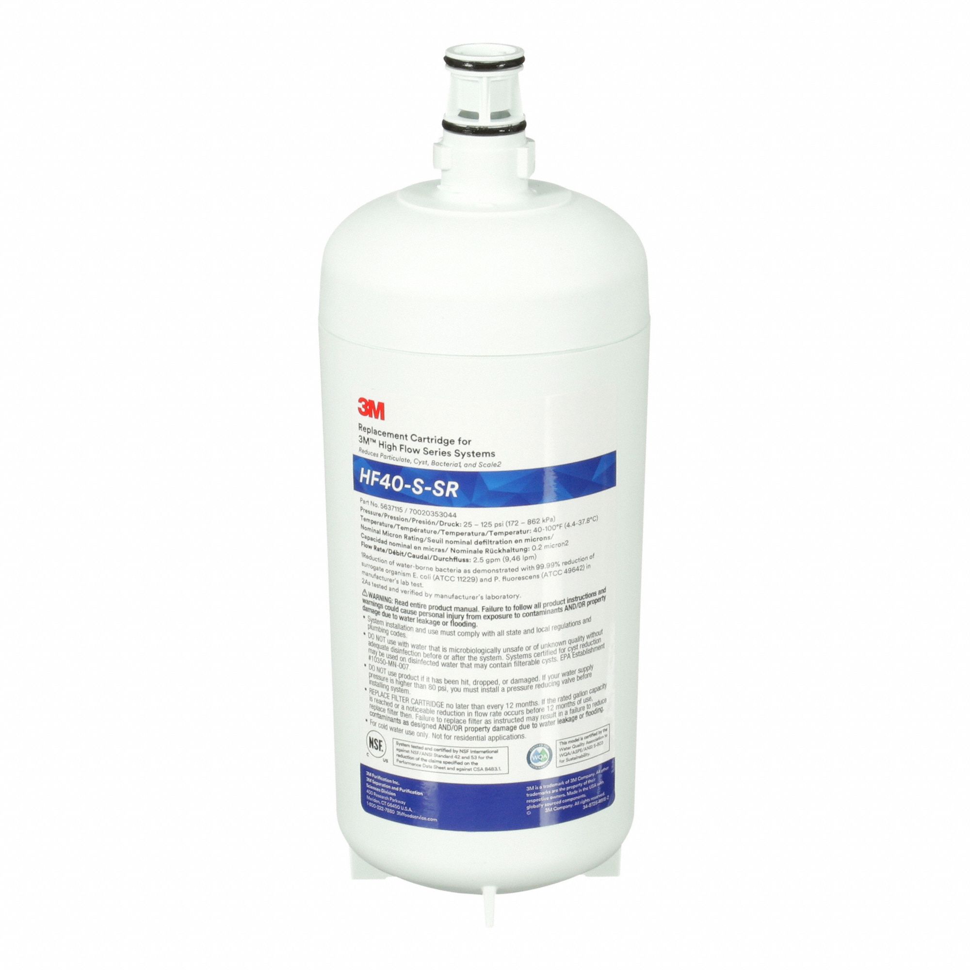 3M AQUA-PURE, 0.2 micron, 2.5 gpm, Quick-Connect Water Filter - 61HJ83 ...