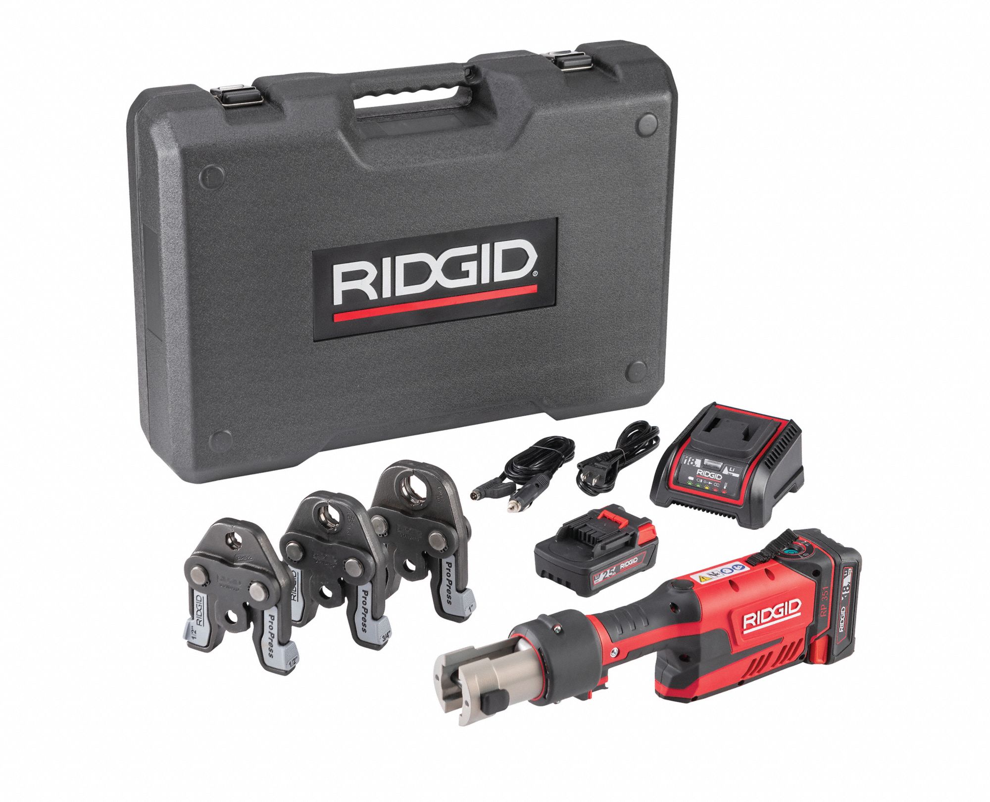 RIDGID, 18V Li-Ion, Std, Cordless Press Tool Kit - 61HR11|67183 - Grainger