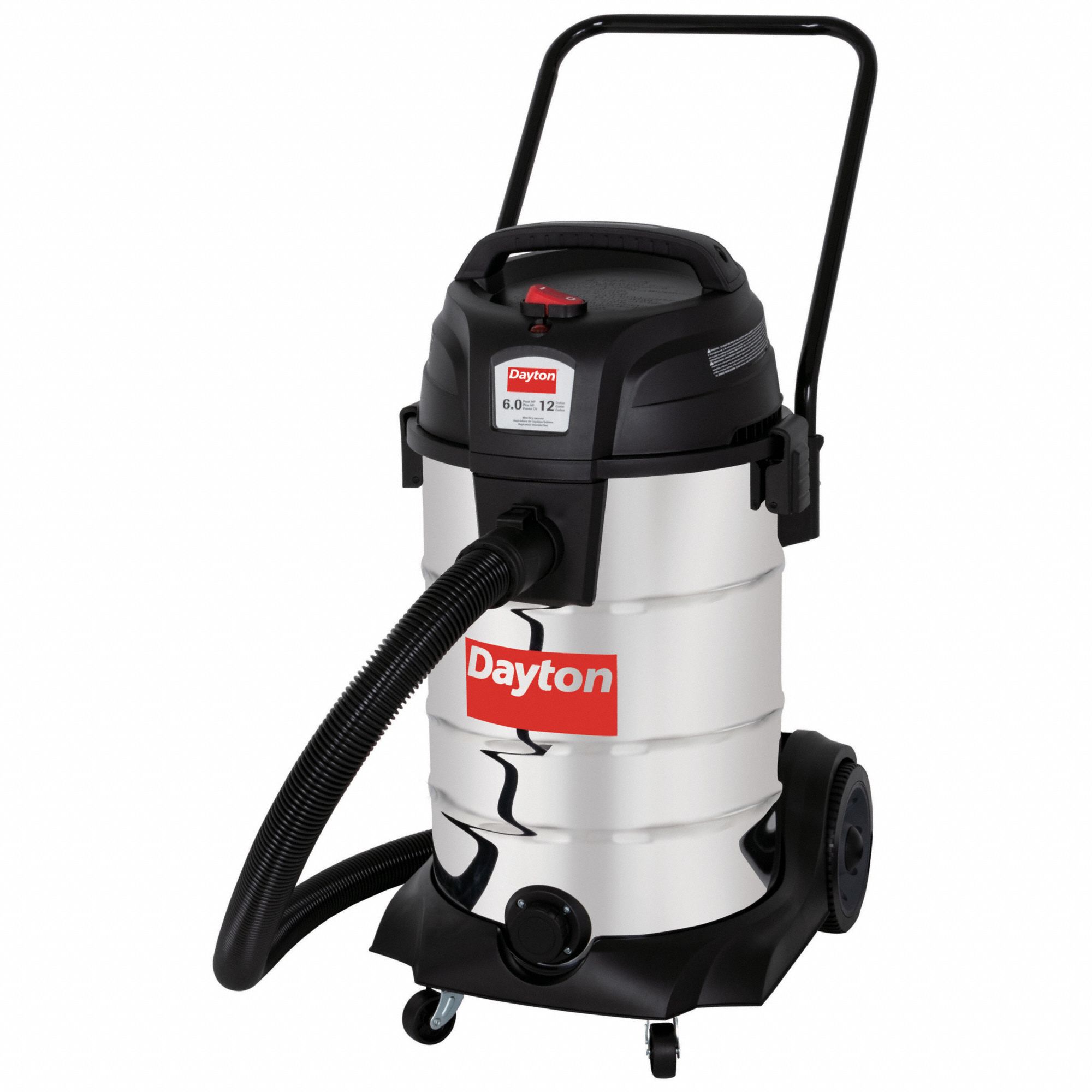 DAYTON, 12 gal Tank Size, Stainless Steel, Shop Vacuum - 61HV91|61HV91 ...