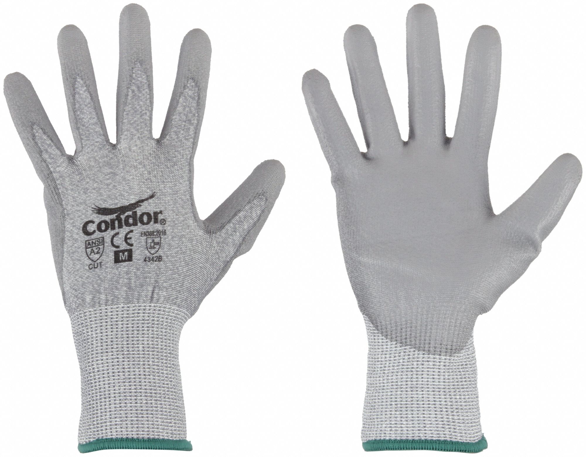 CONDOR, XL ( 10 ), ANSI Cut Level A2, Knit Gloves - 61JC36|61JC36 - Grainger