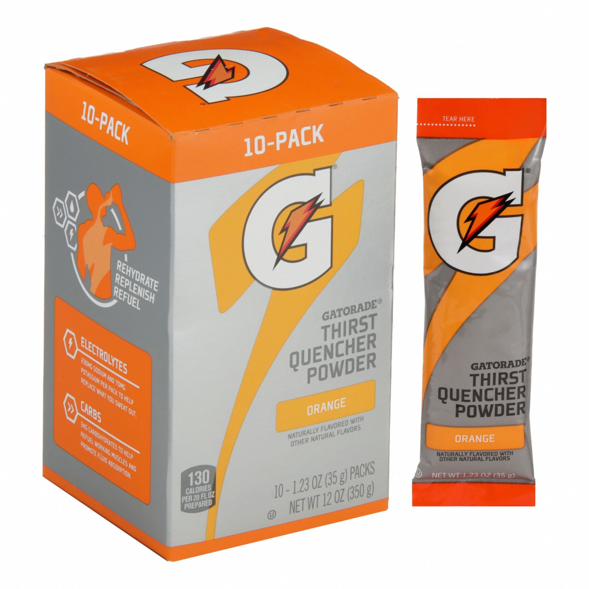 GATORADE, Orange, Single-Serve, Sports Drink Mix - 61KG06|04701 - Grainger