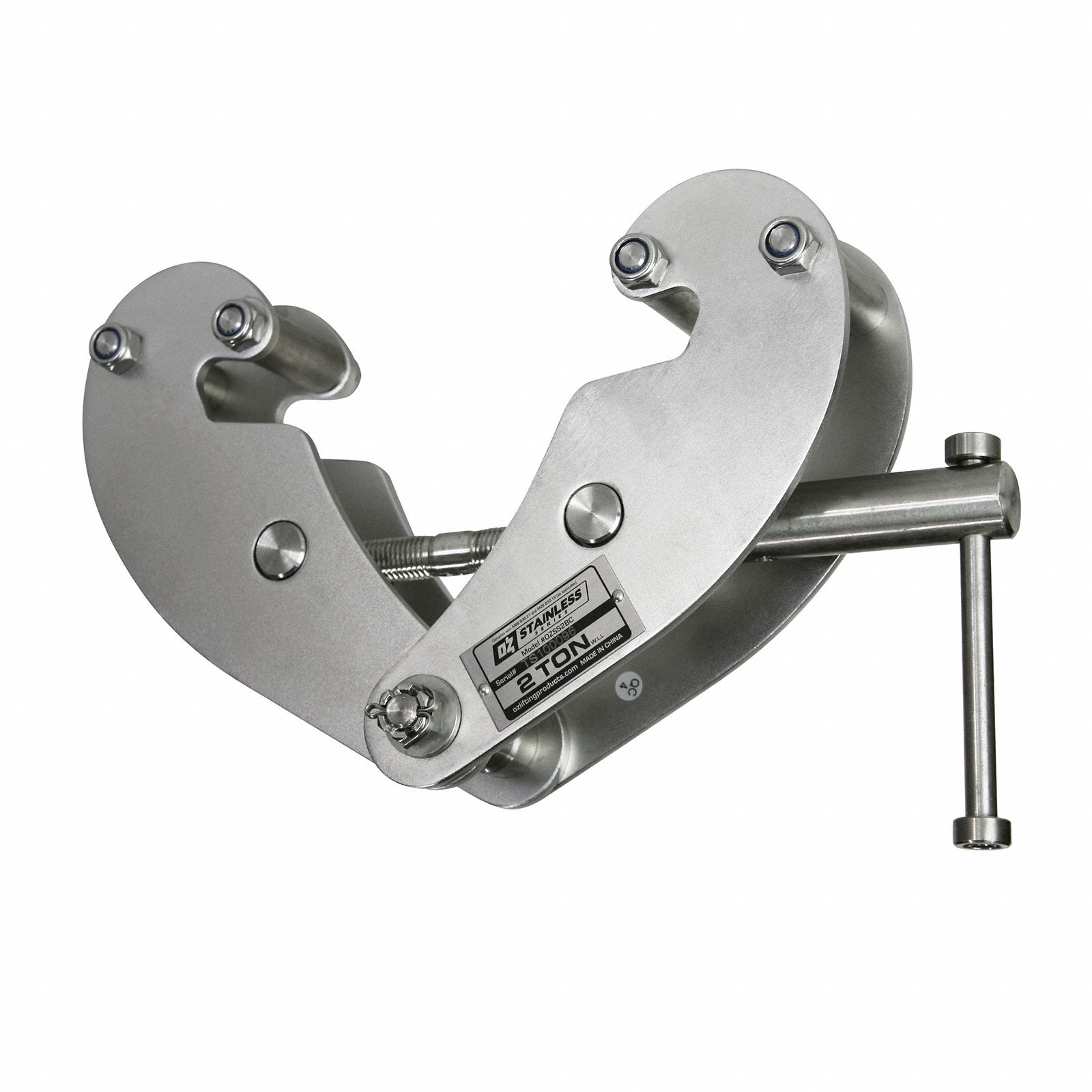 OZ LIFTING PRODUCTS, Beam Flange Clamp, 304 Stainless Steel, Beam ...