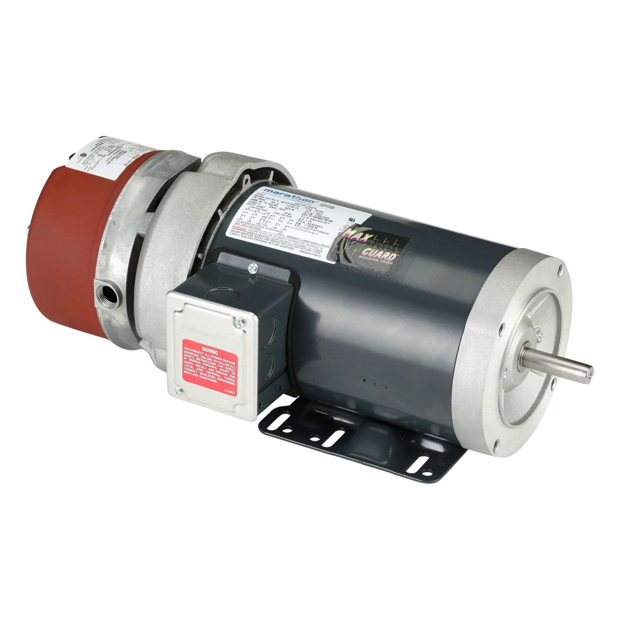 LEESON, Totally Enclosed Fan Cooled, 1 1/2 hp Horsepower, Brake Motor ...