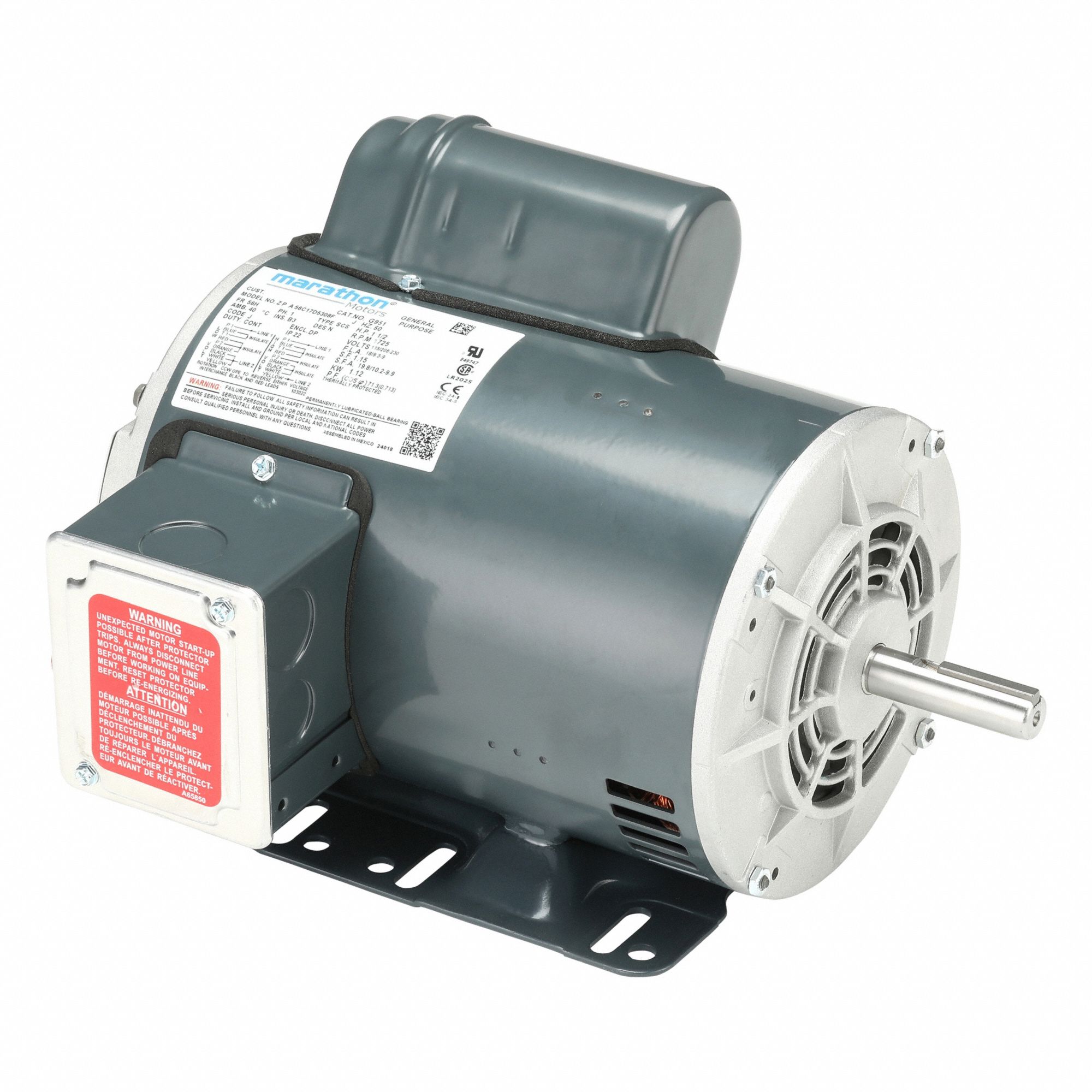LEESON, Capacitor-Start, 1 1/2 hp Horsepower, Air Compressor Motor ...