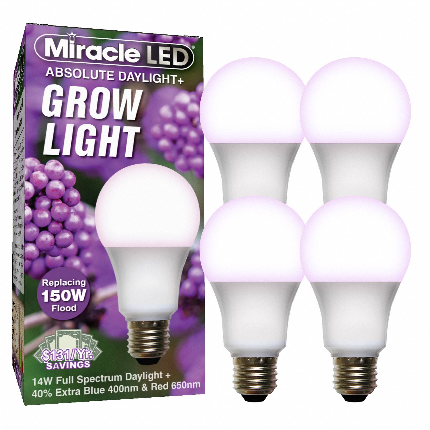 LED, A19, LED Grow Bulb - 61KV36|601819 - Grainger