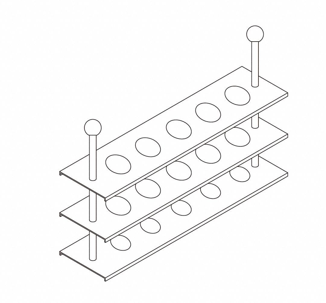 (5) Tubes, Tube Rack - 61KW12|P19500 - Grainger
