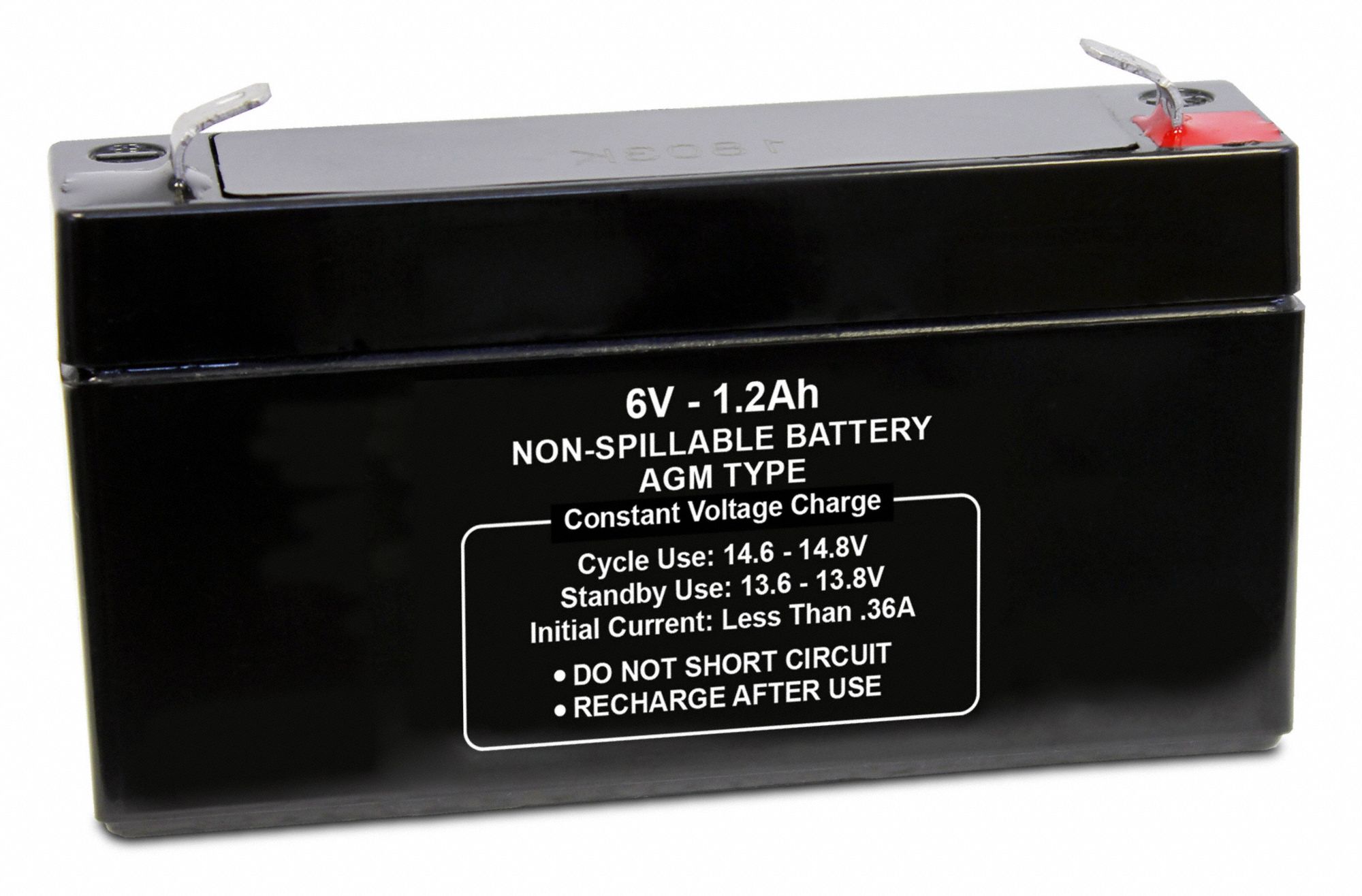 6V DC, 1.2 Ah Capacity, Sealed Lead Acid Battery - 61KW55|47011 - Grainger
