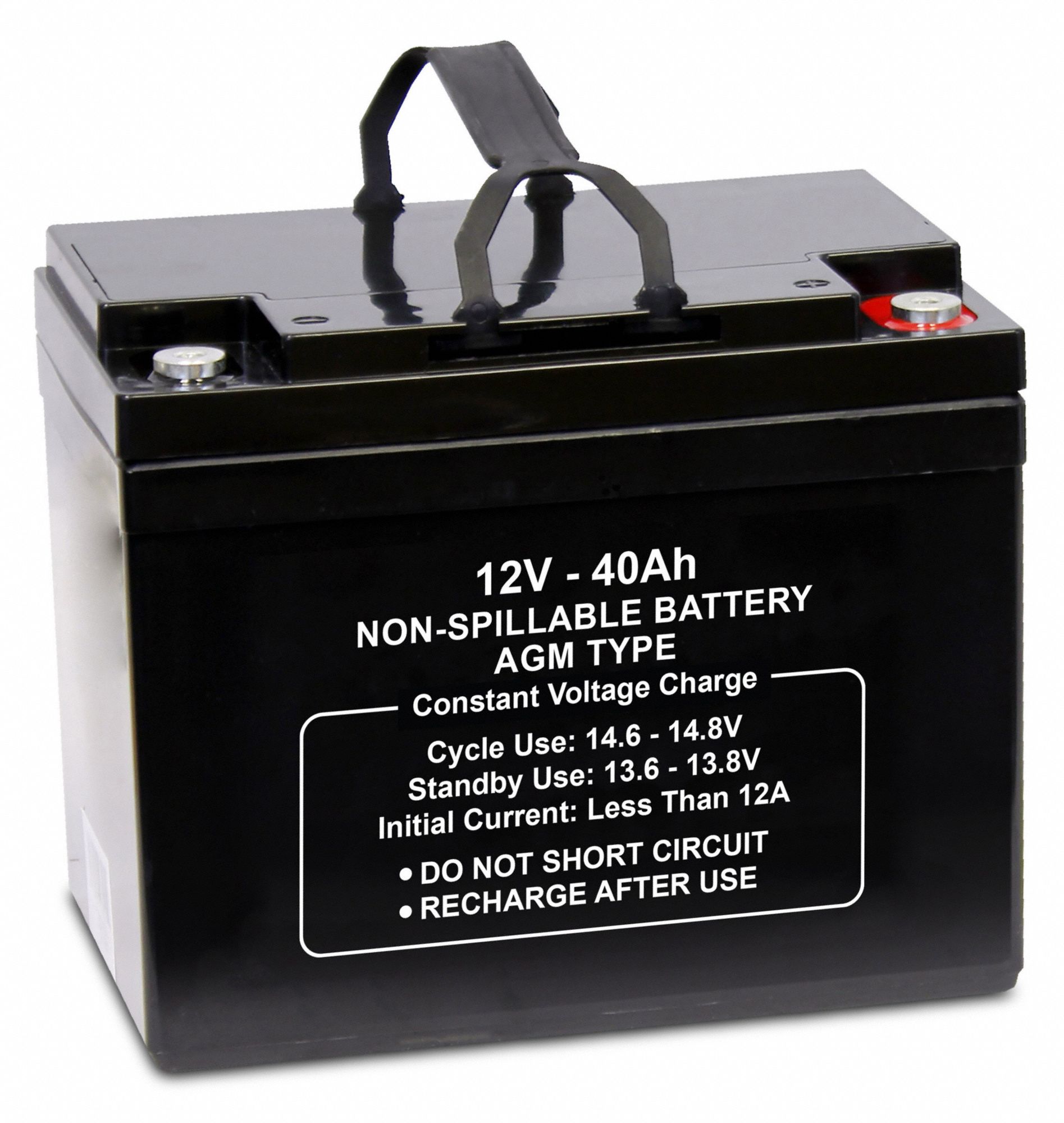 12V DC, 40 Ah Capacity, Sealed Lead Acid Battery - 61KW60|47016 - Grainger