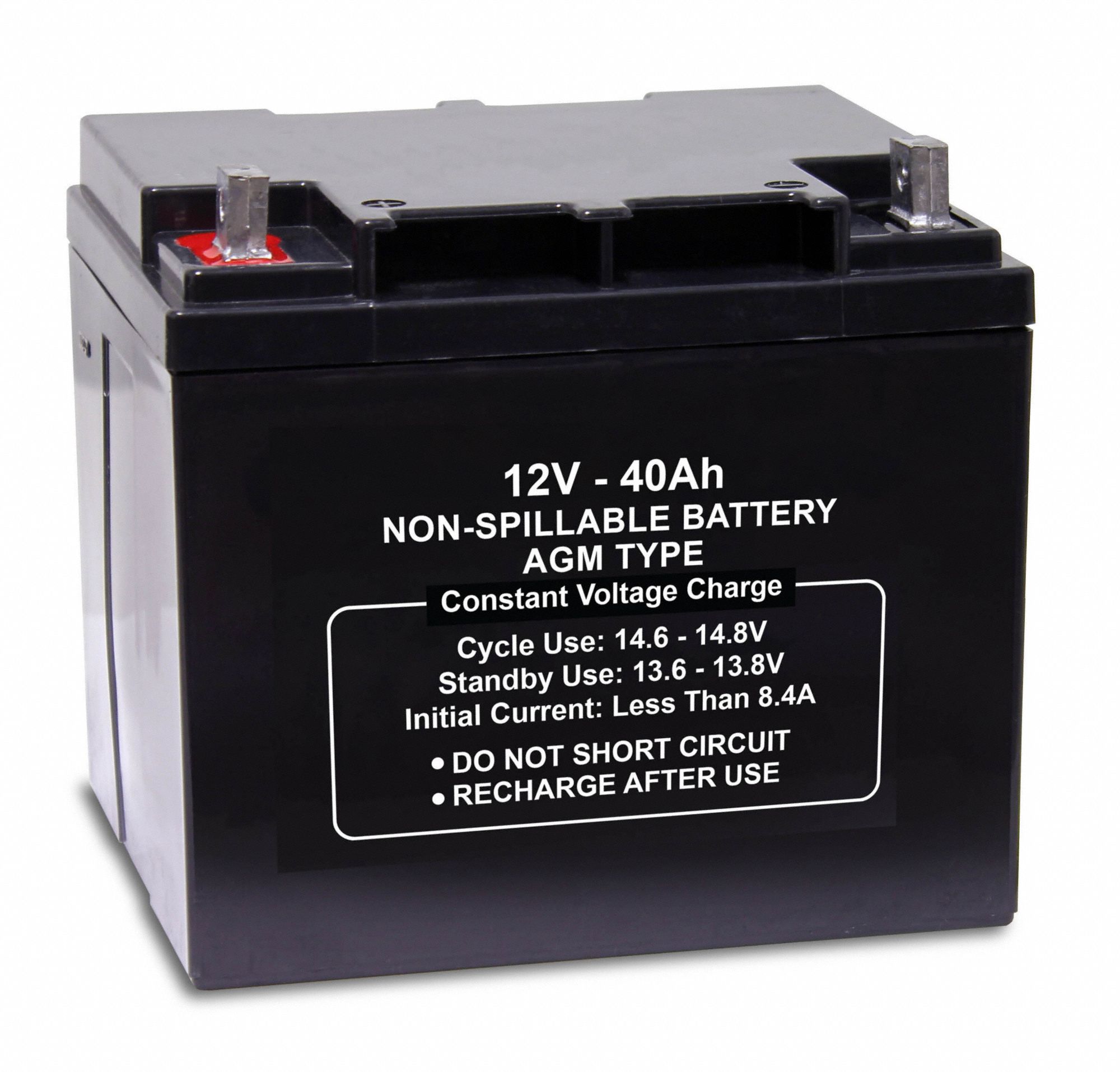 12V DC, 40 Ah Capacity, Sealed Lead Acid Battery - 61KW76|47032 - Grainger