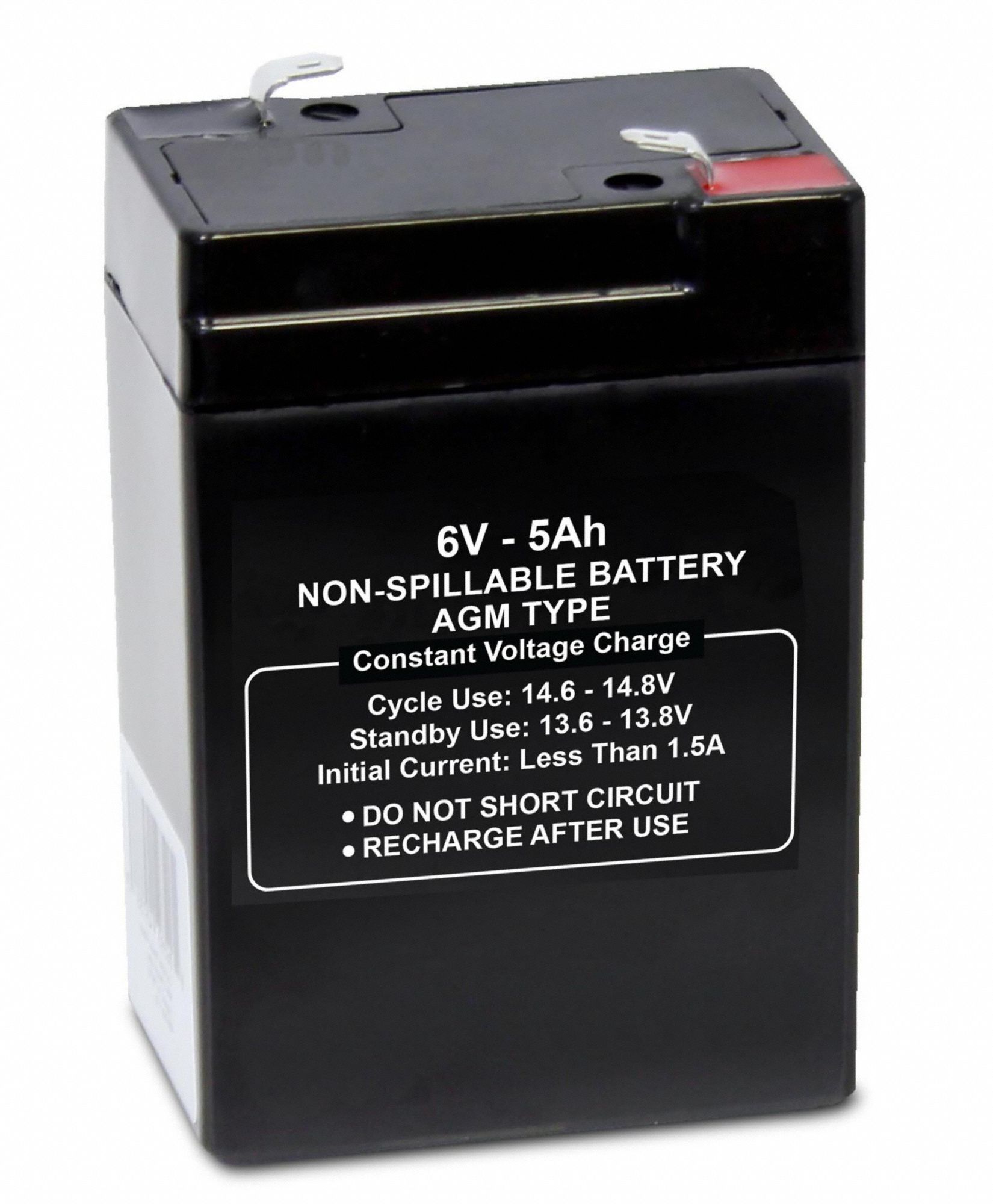6V DC, 5 Ah Capacity, Sealed Lead Acid Battery - 61KW77|47033 - Grainger