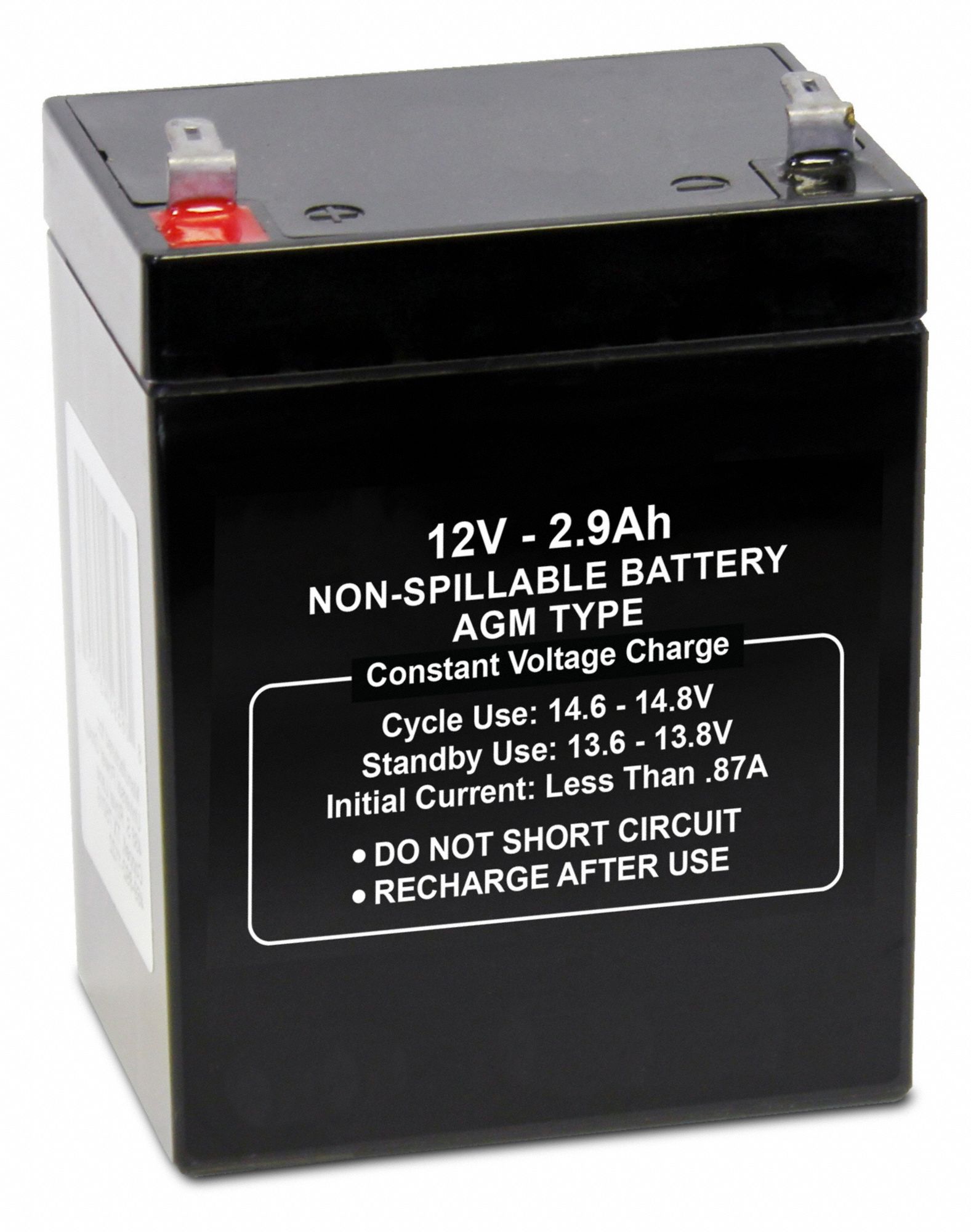 12V DC, 2.9 Ah Capacity, Sealed Lead Acid Battery - 61KW80|47036 - Grainger