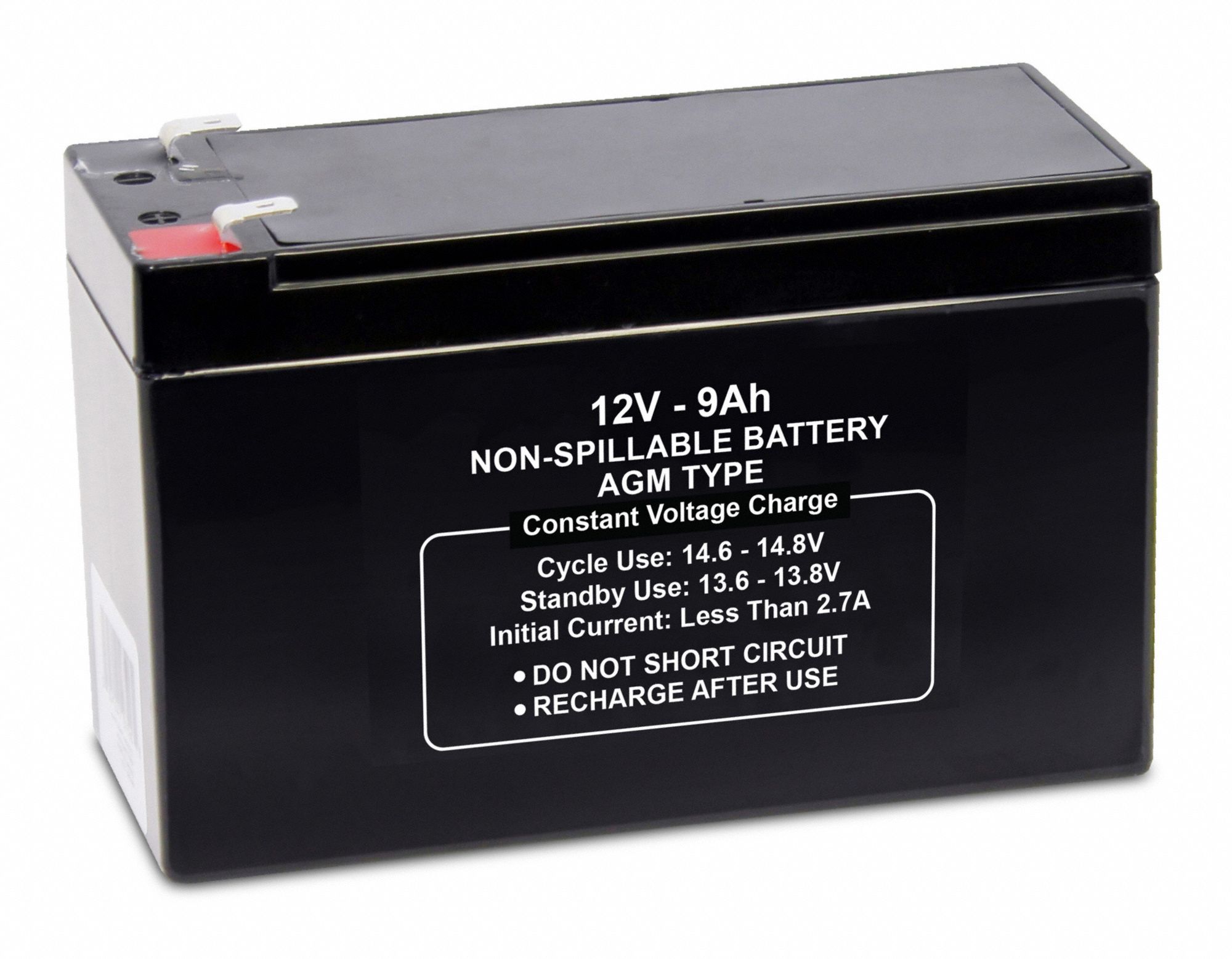 12V DC, 9 Ah Capacity, Sealed Lead Acid Battery - 61KW83|47039 - Grainger