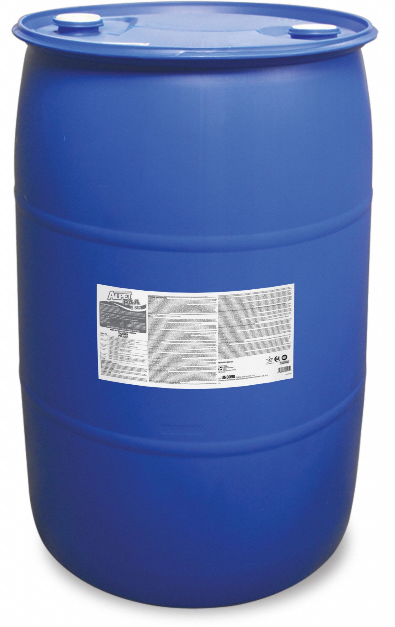 ALPET, Drum, 53 gal Container Size, Peracetic Acid Food Contact Surface ...