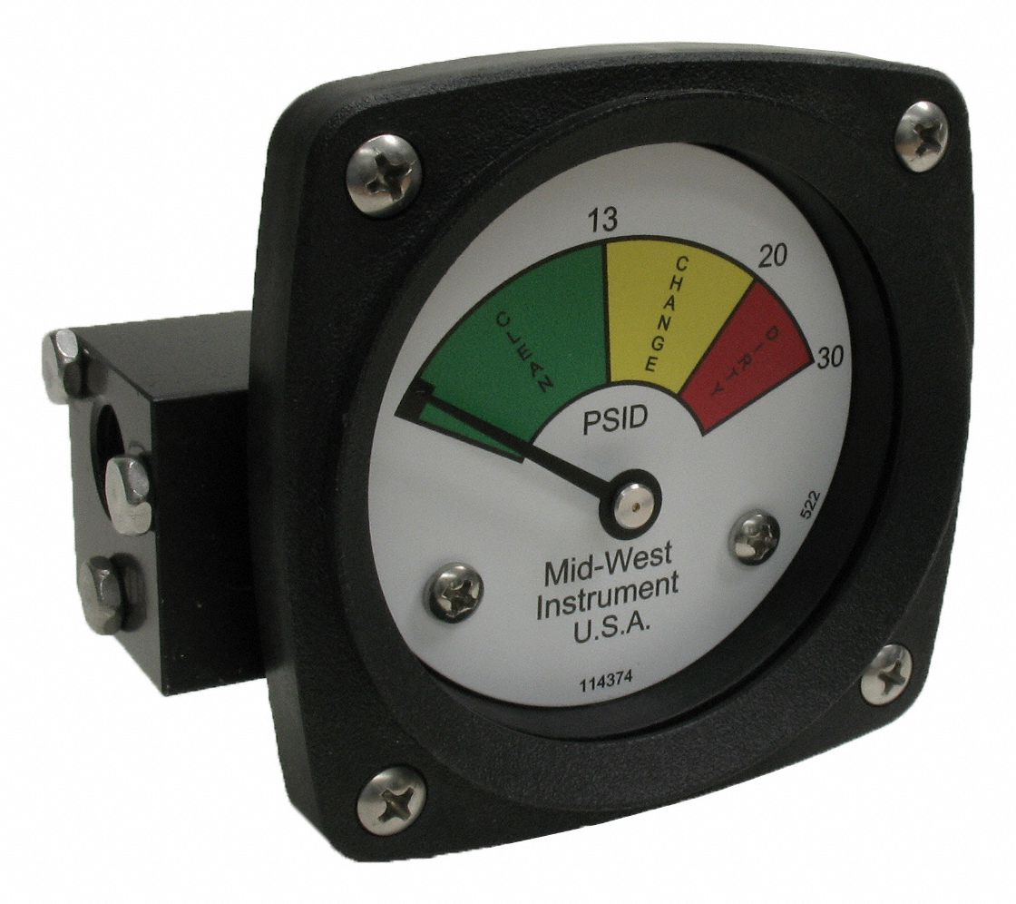 MIDWEST INSTRUMENT, 1,000 psig Max. Static Pressure, 522, 3-Color ...