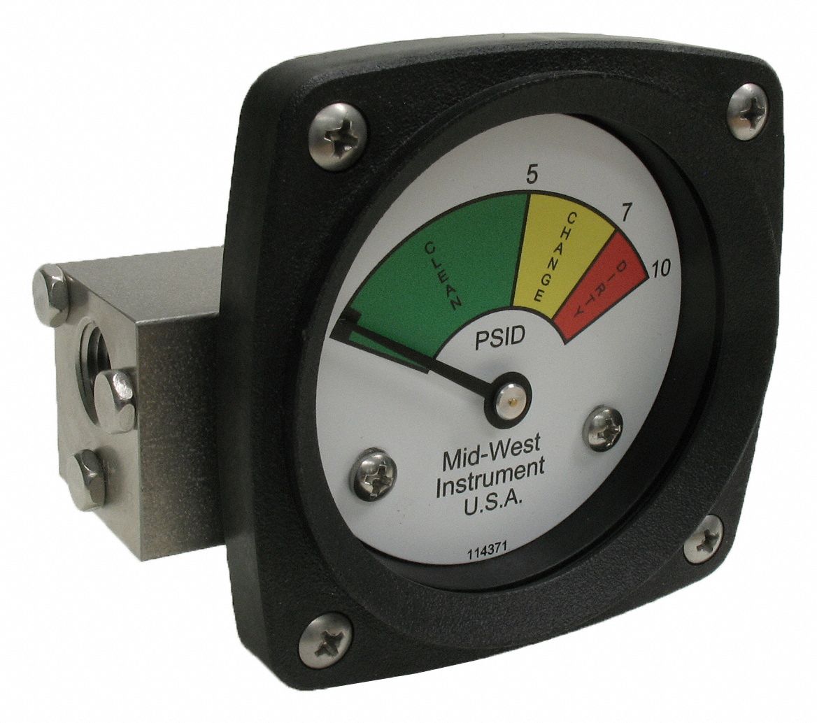 MIDWEST INSTRUMENT, 1,000 psig Max. Static Pressure, 522, 3-Color ...