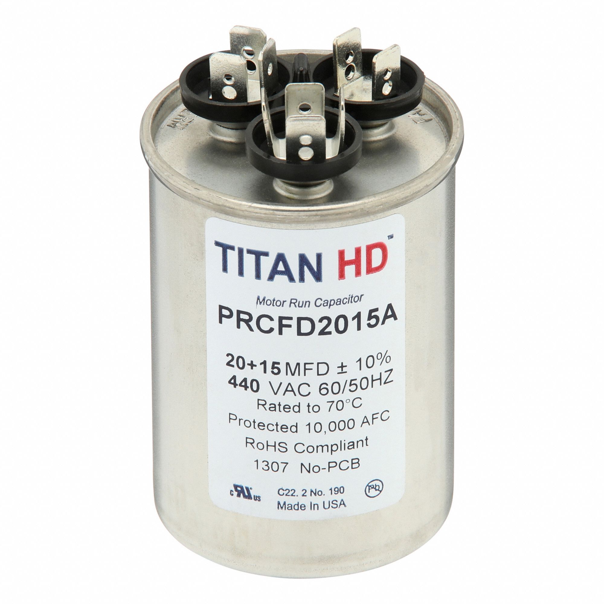 TITAN HD, Round, 440V AC, Motor Dual Run Capacitor - 61UN81|PRCFD2015A ...
