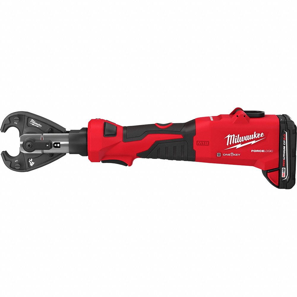 MILWAUKEE Cordless Crimping Tool Kit: 6 ton Max. Crimping Force, W ...