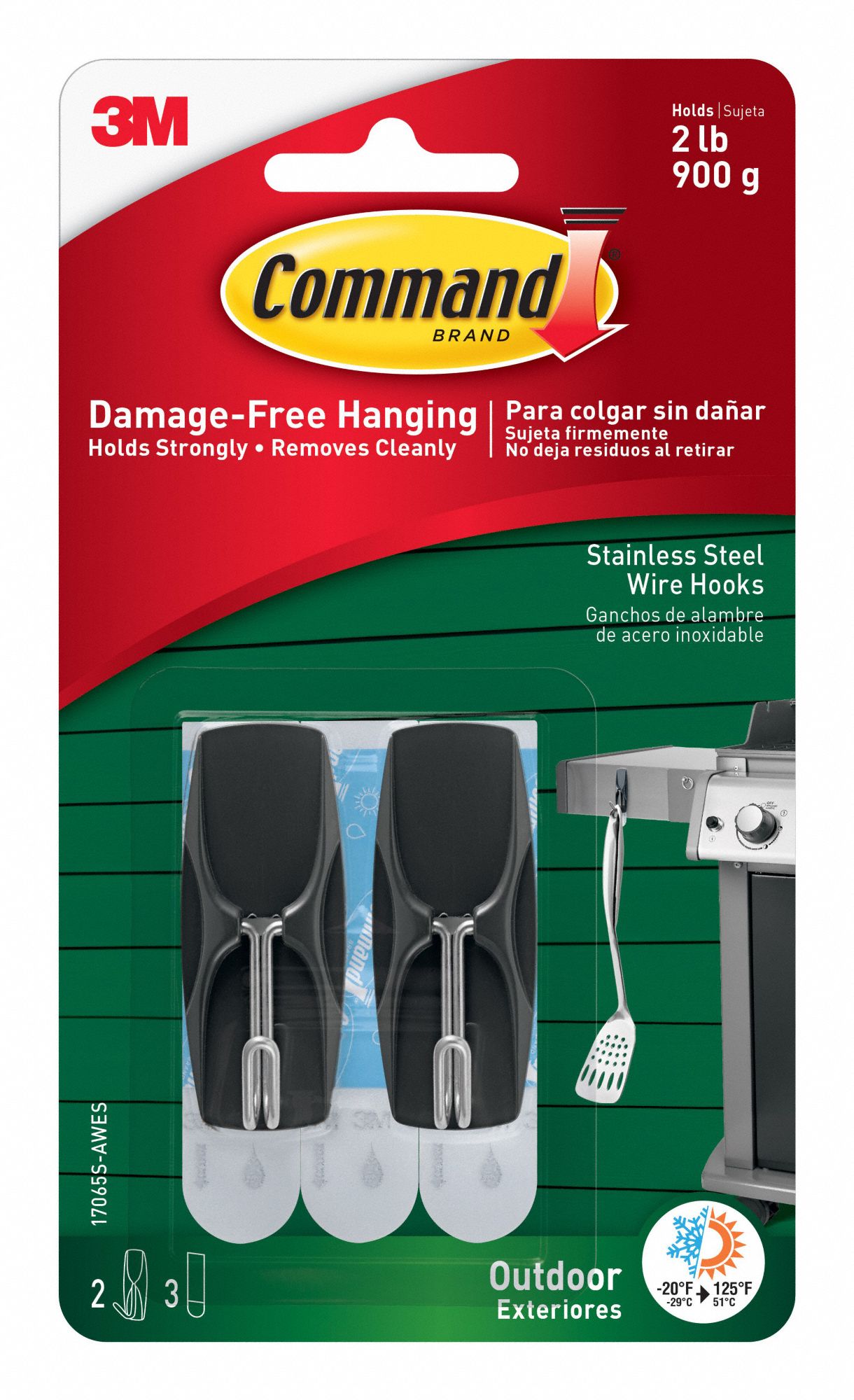 COMMAND, 1 7/8 lb Wt Capacity, 1 Points per Hook, Hook - 61UV75|17065S ...