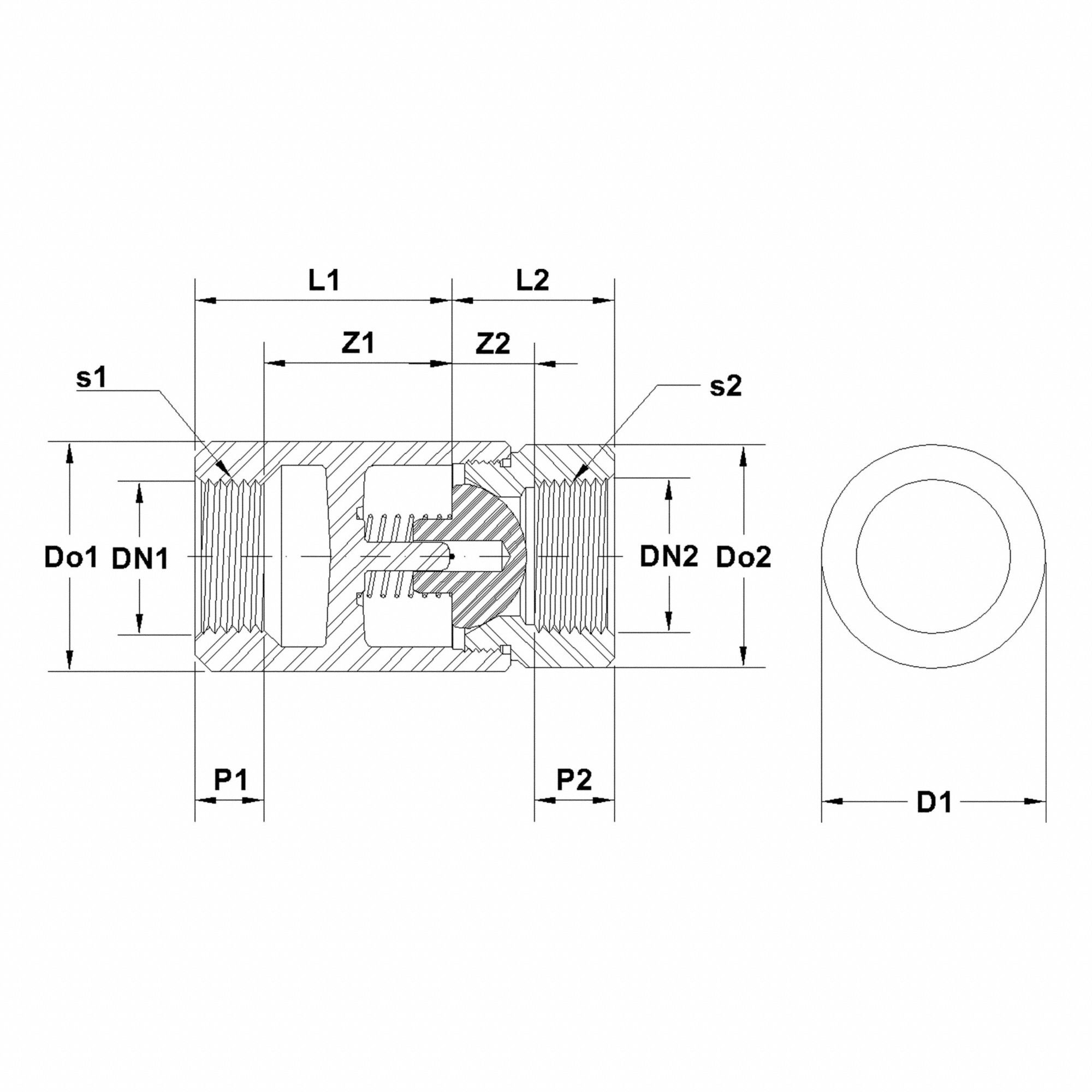 APOLLO, Ball, Inline Valve Body, Ball Cone Spring Check Valve - 1CKU9 ...