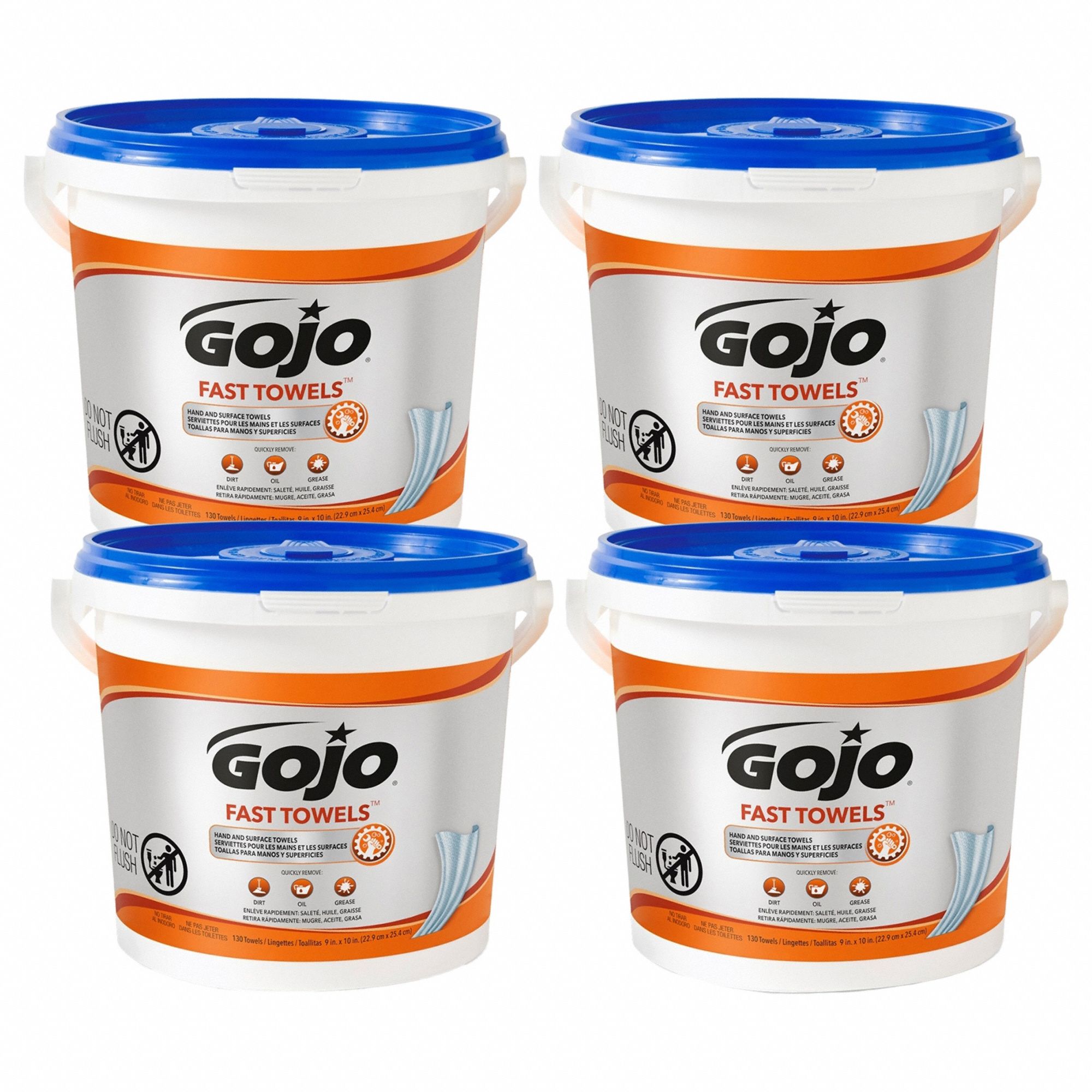 GOJO, Bucket, 130 Wipes per Container, Hand and Surface Wet Towels ...