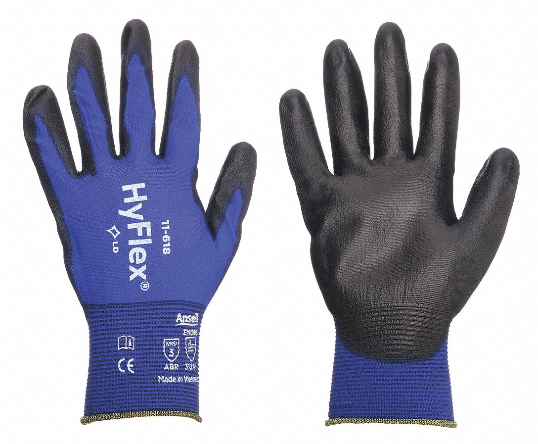 HYFLEX, ( 7 ), Smooth, Coated Gloves - 62HZ81|11-618 - Grainger